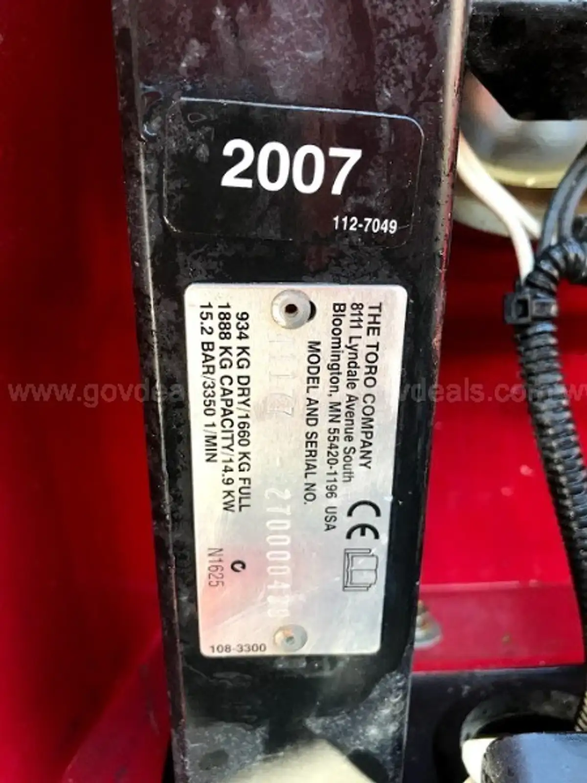 2007 TORO Multi-Pro 1250 Golf Course Sprayer | GovDeals