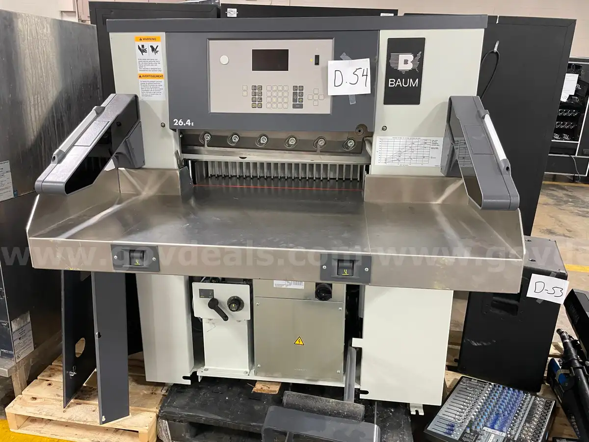 Baum Paper Cutter, Model 26.4 | AllSurplus
