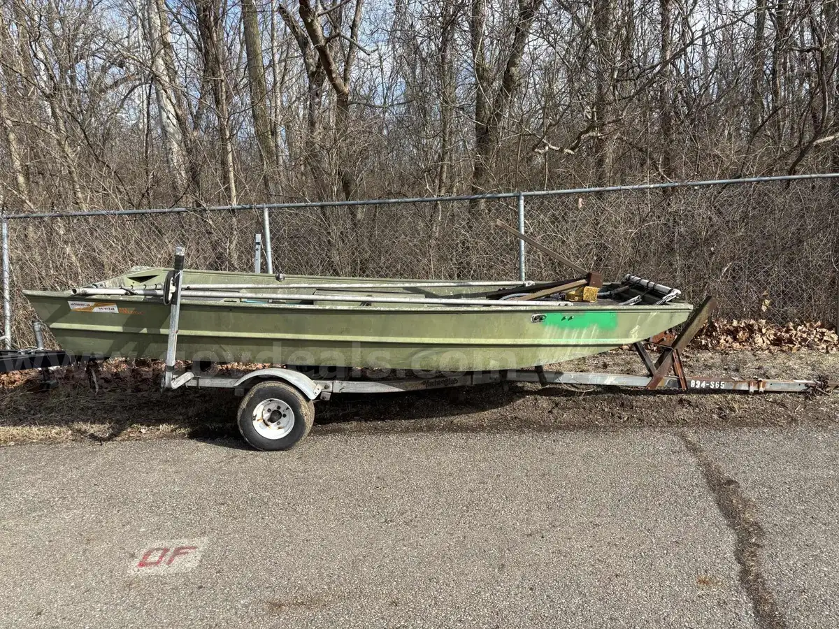 1992 Alumaweld 14 Ft. Jon Boat with Trailer | AllSurplus