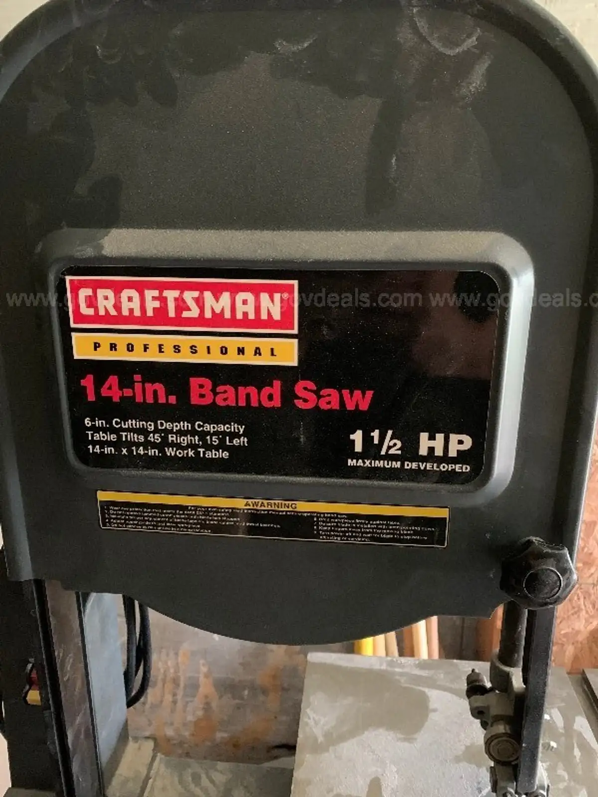 Craftsman Professional 14-in., 1.5 HP Band Saw | AllSurplus