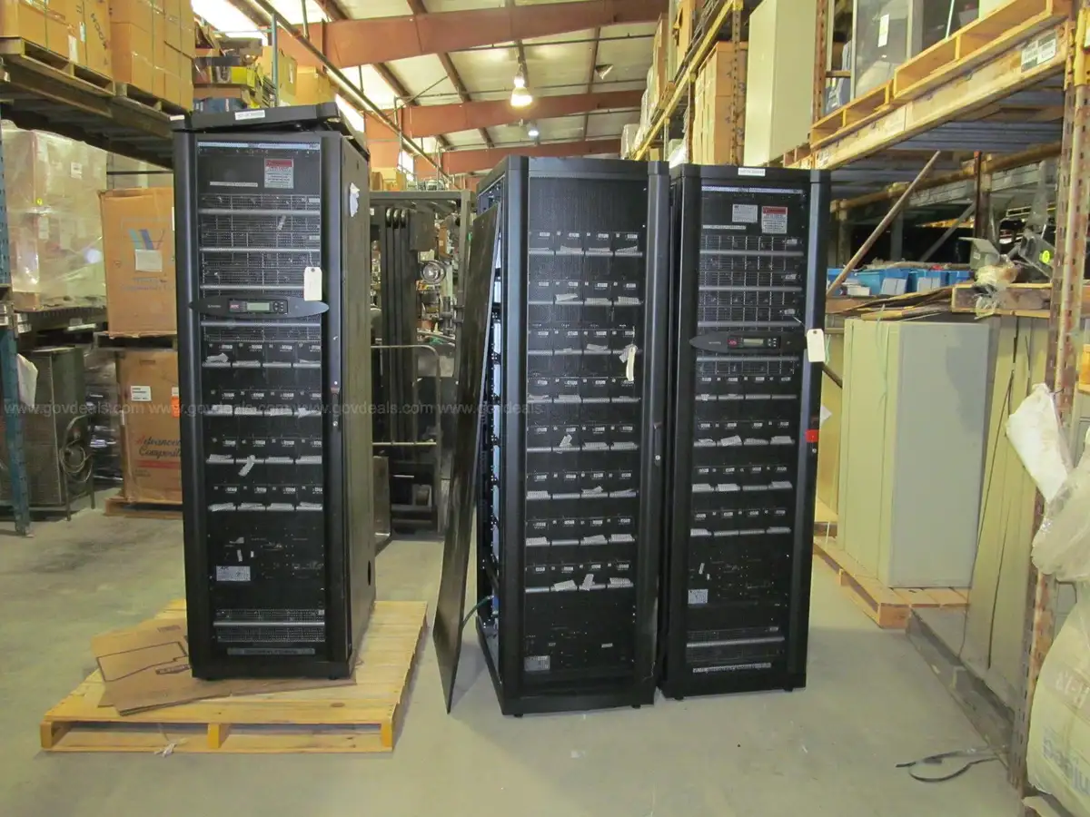 3 Piece Lot APC Network / UPS Rolling Power Supply Cabinets | GovDeals