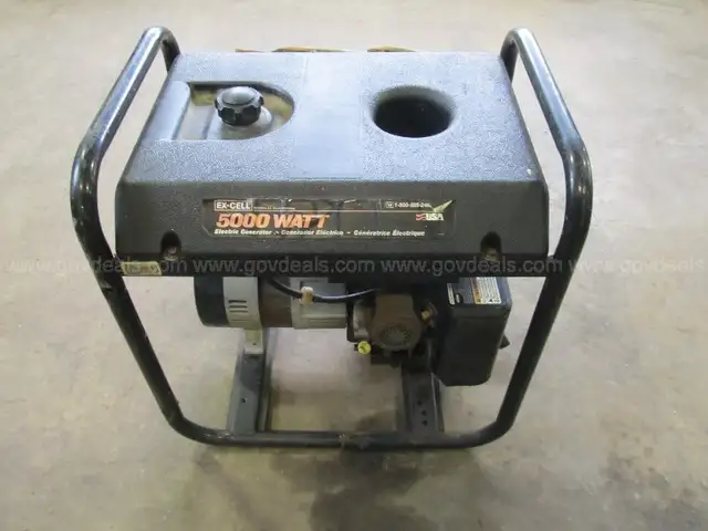 Ex-Cell 5000 Watt Portable Electric Generator | GovDeals
