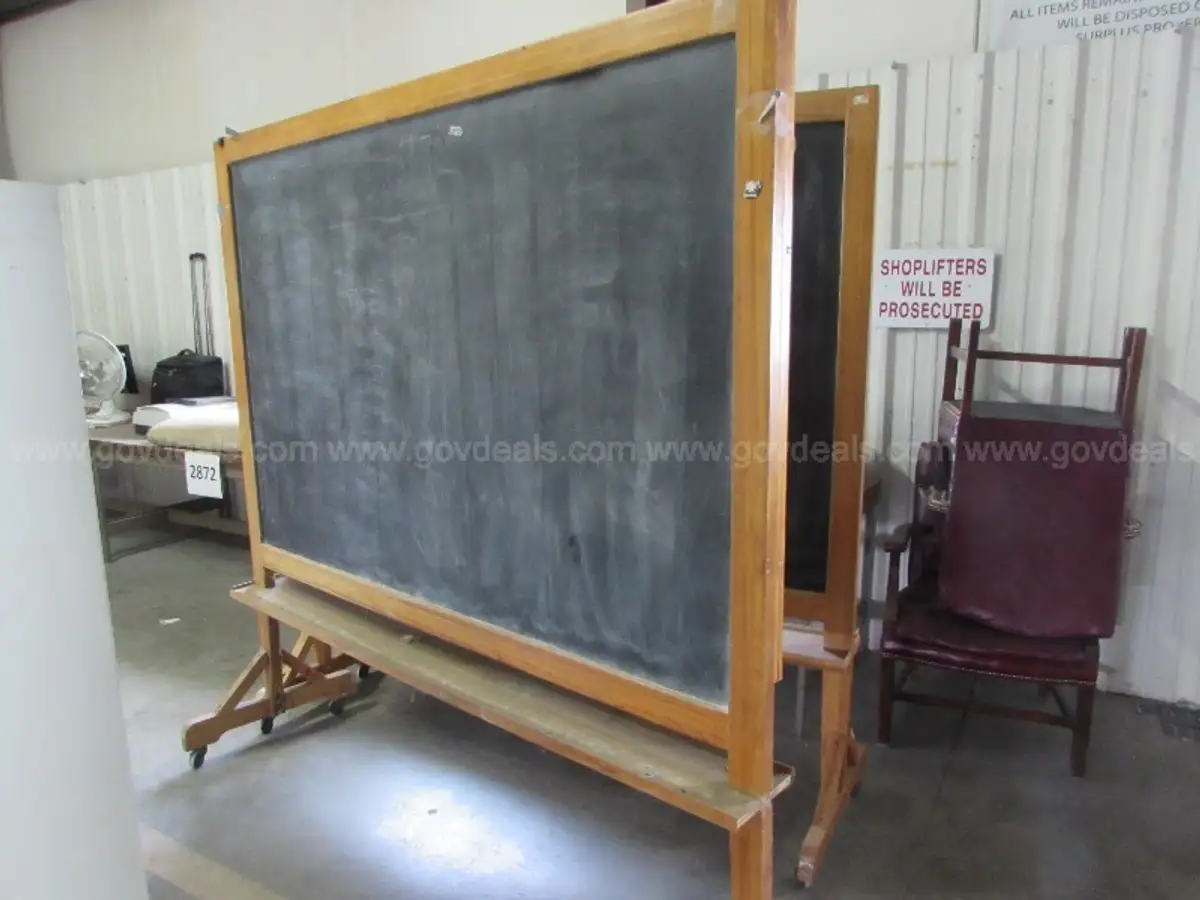 Set of 2 Double-Sided Mobile Chalkboards | AllSurplus
