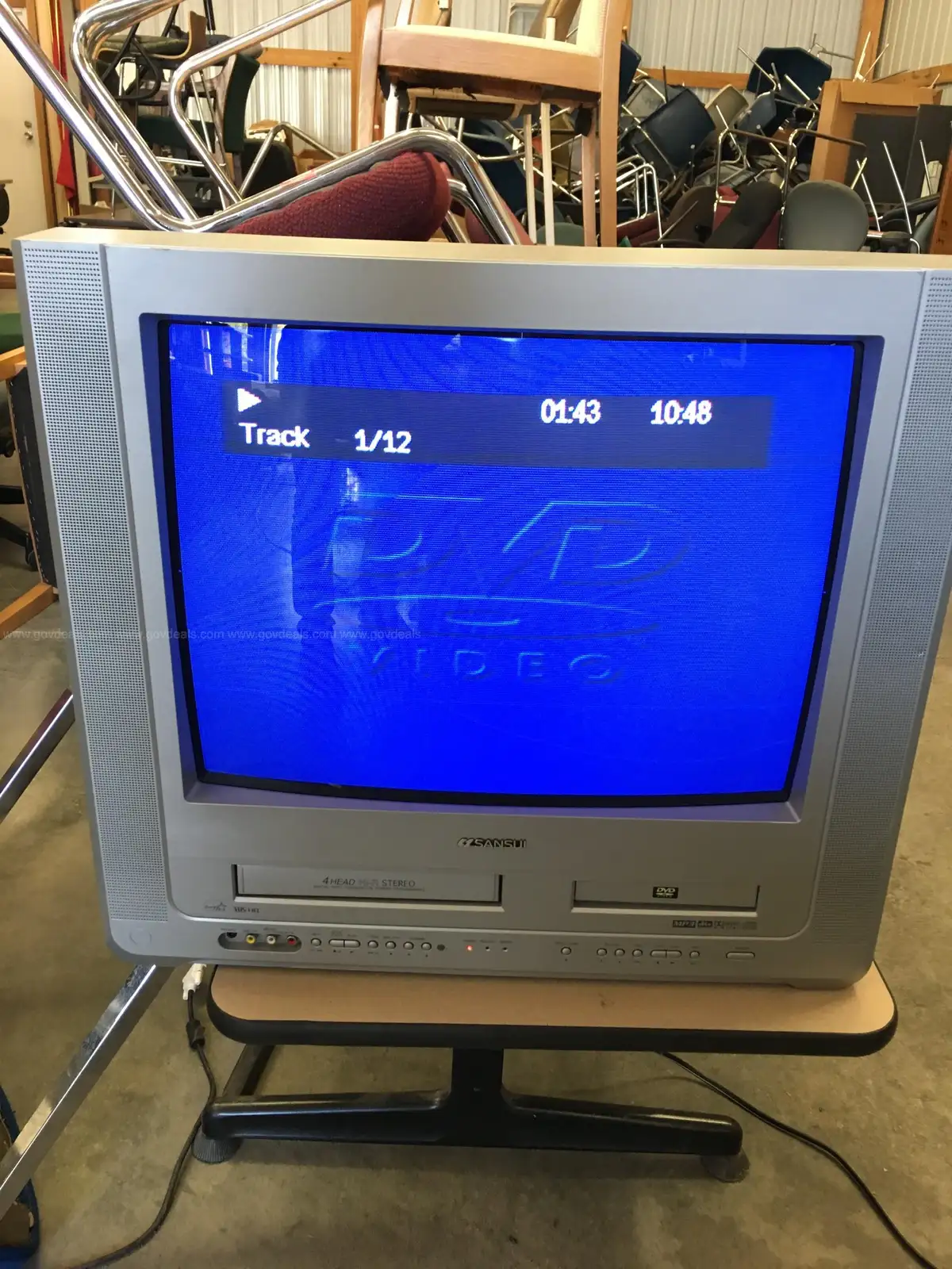 Sansui CRT Television w/ VHS & DVD Built In (These features untested ...