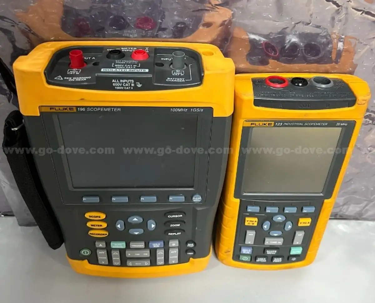 2ea. Fluke Scopemeters to include: 1ea. Fluke 123 Scopemeter 20MHz; 1ea ...