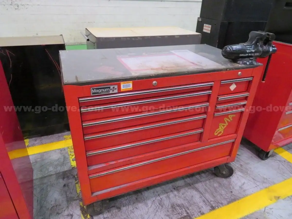 Waterloo Magnum Plus 10 Drawer Rolling Tool Box, with Vise | AllSurplus