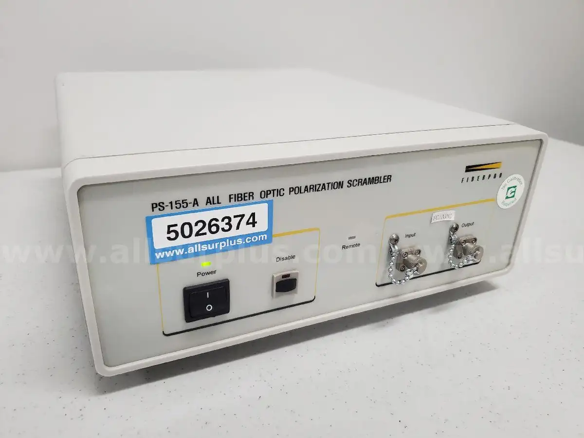 Fiberpro PS-155-A All Fiber Optic Polarization Scrambler | AllSurplus