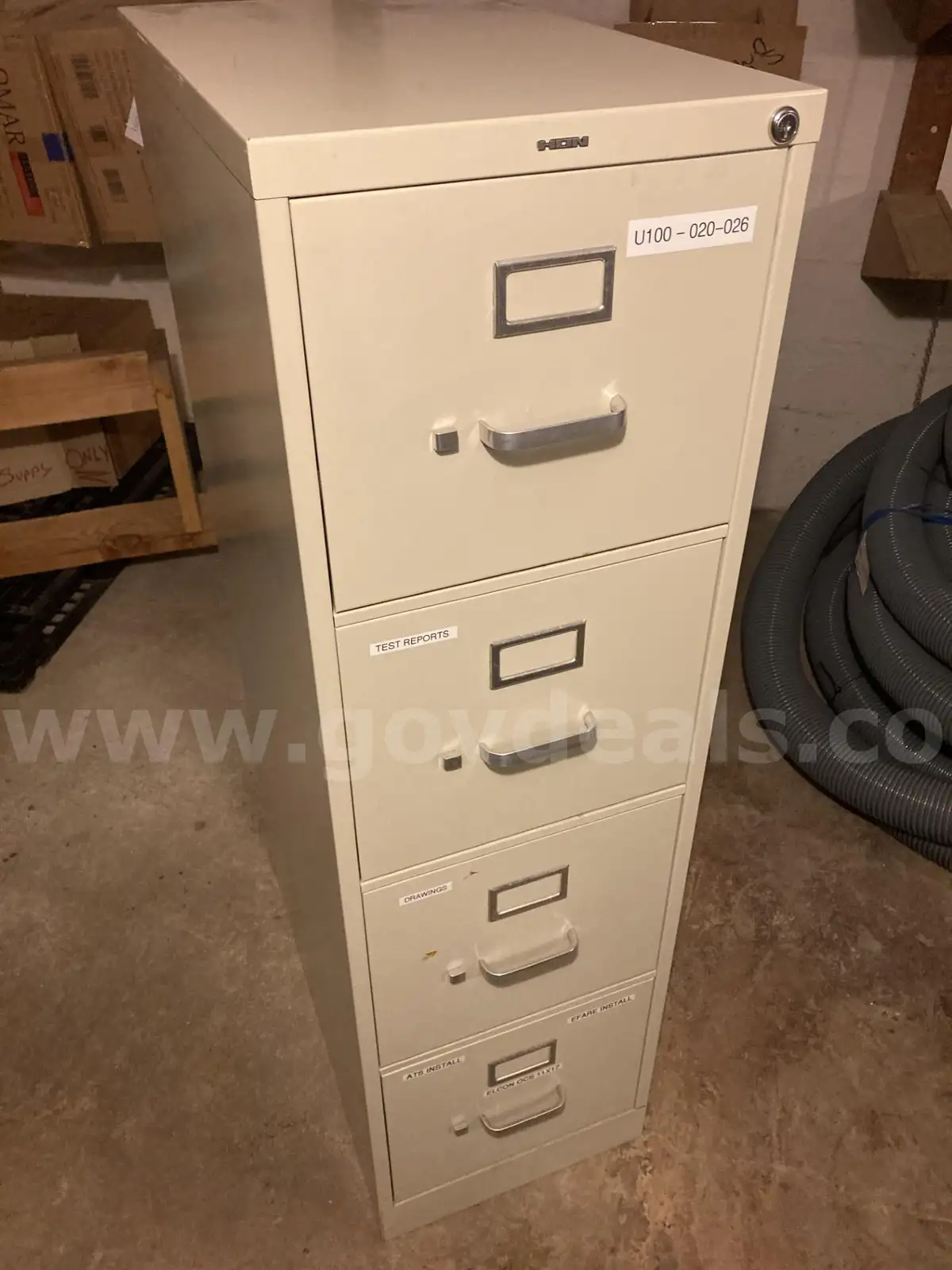 4-drawer locking file cabinet | AllSurplus