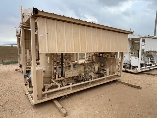 Gas Compressor, Sertco, Model 350, 100HP, Skid Mounted w/VFD | AllSurplus