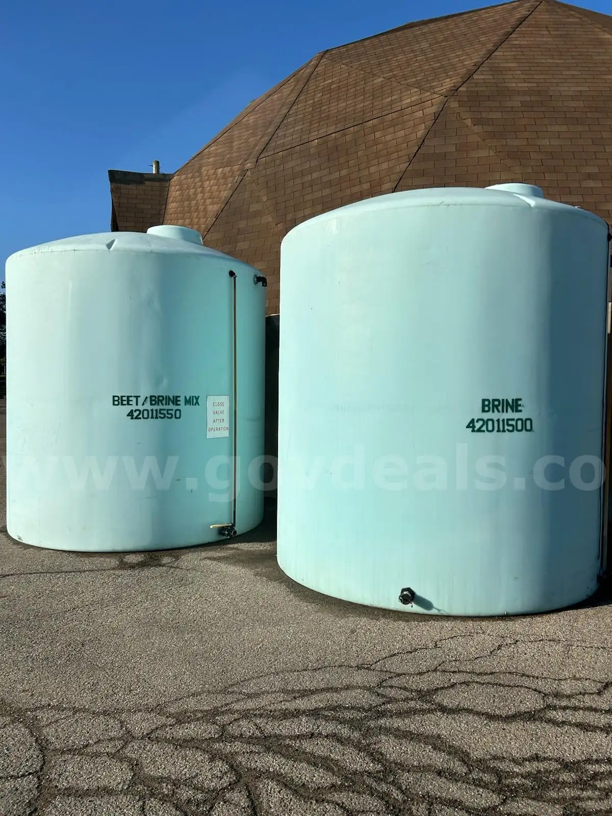 TWO 5500 gallon brine/beet juice tanks | AllSurplus