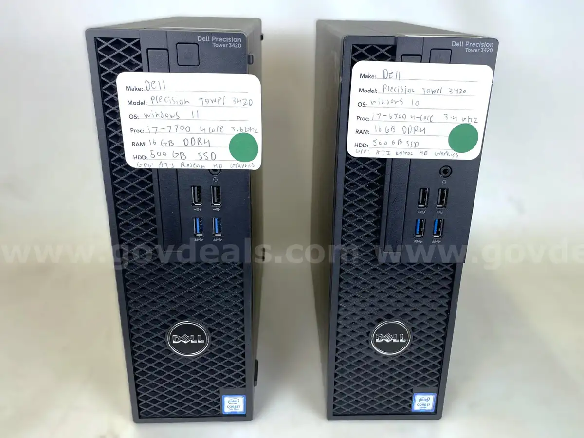 Two (2) Dell Precision 3420 Desktop Computers | AllSurplus