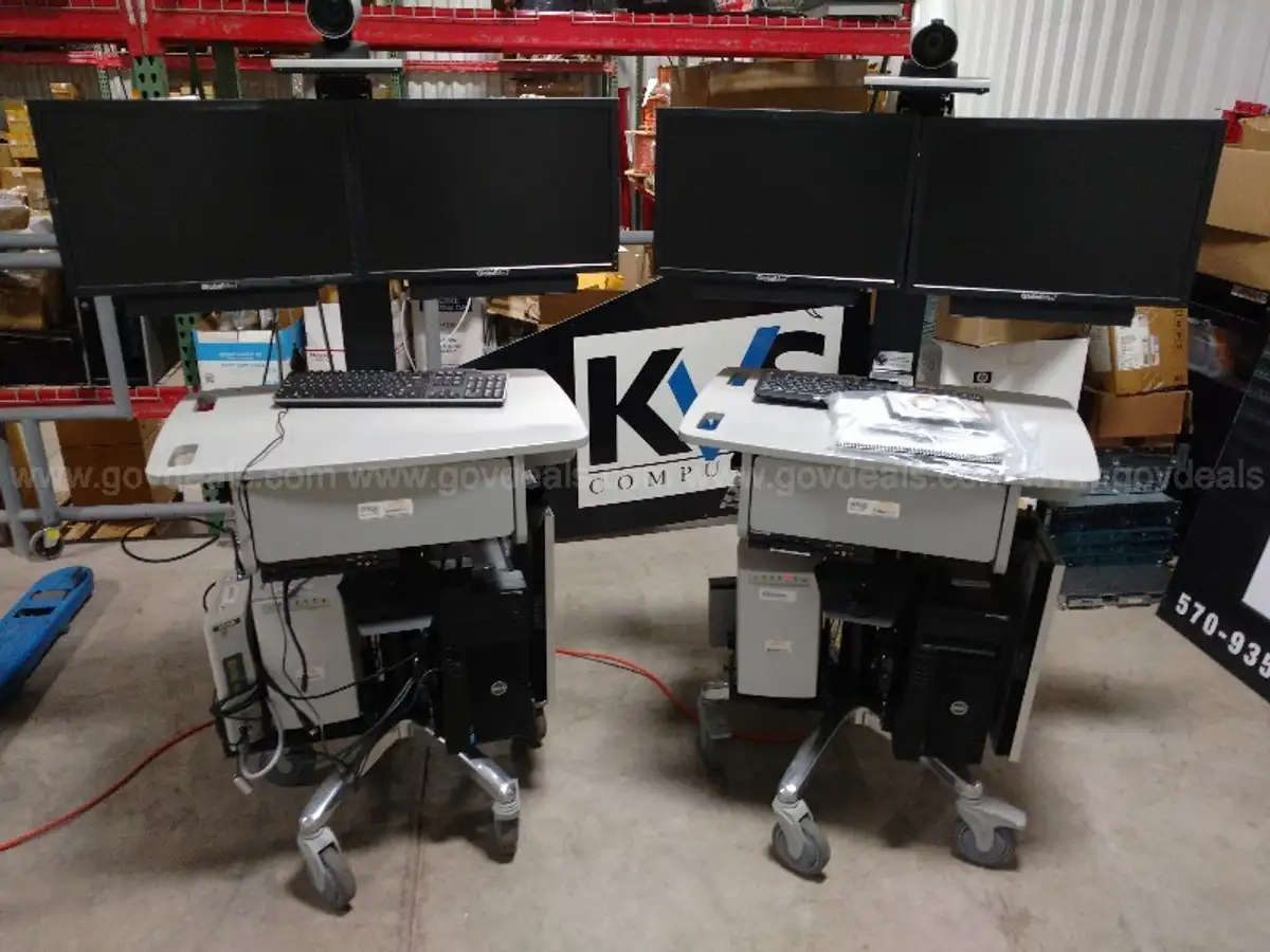 Global Med i8500 Serise Mobile Video Cart Set of Two With Equiptment ...