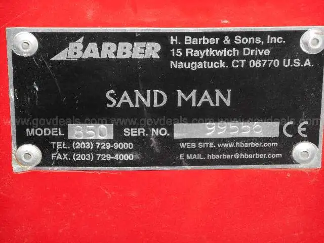 Barber SAND MAN Model 850 | GovDeals