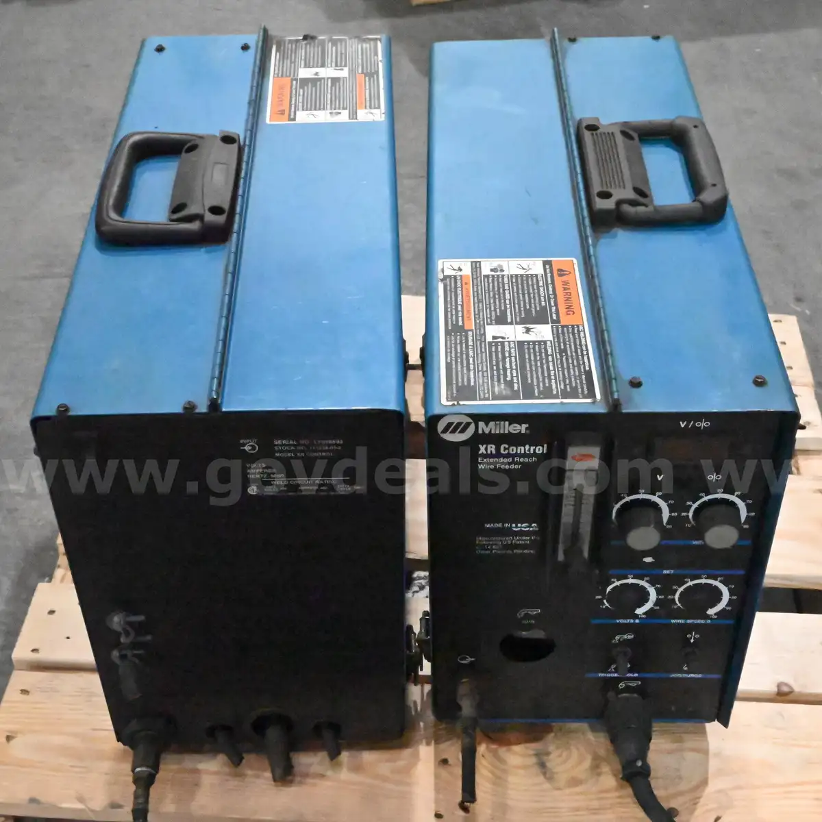 (2)- Miller XR Control Extended Reach Wire Feeder Welder | AllSurplus