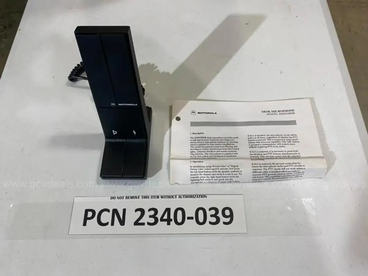 Microphone, Audio, Recorder, Two-Way Radio, Motorola | AllSurplus