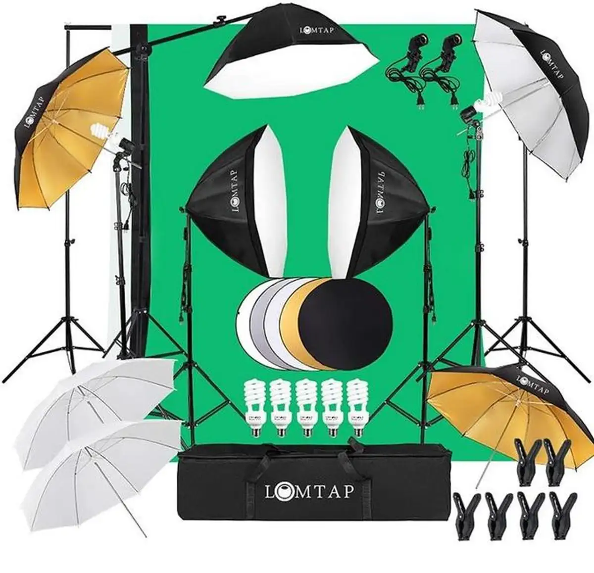 LOMTAP Photo Studio Lighting Kit Photography Studio Softbox | AllSurplus