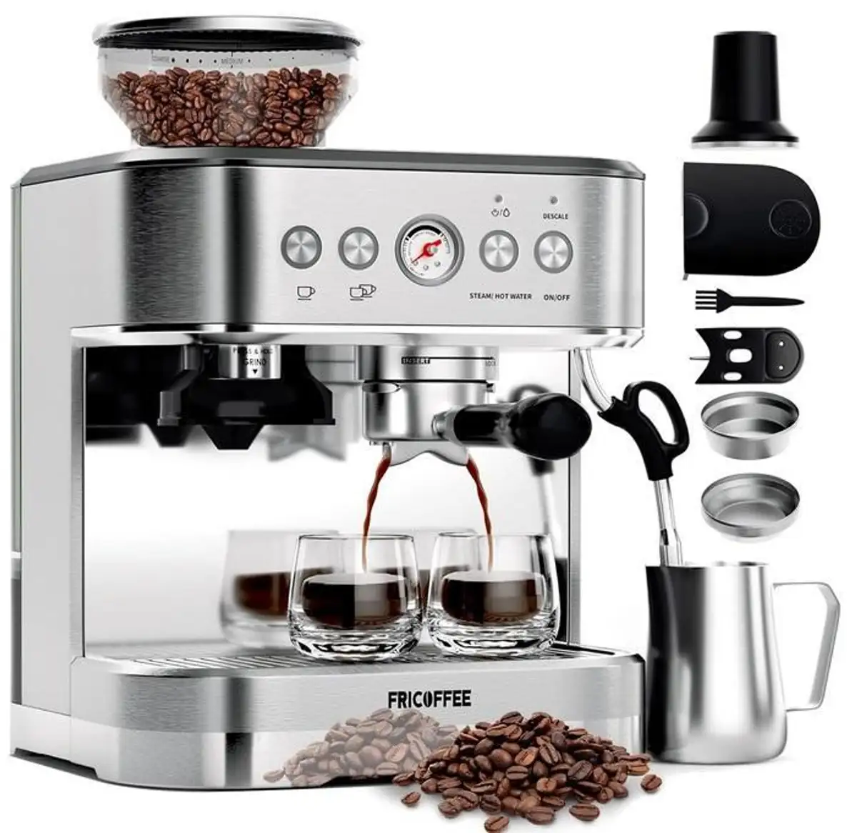 Fricoffee Espresso Machine with Grinder Espresso Maker | AllSurplus ...