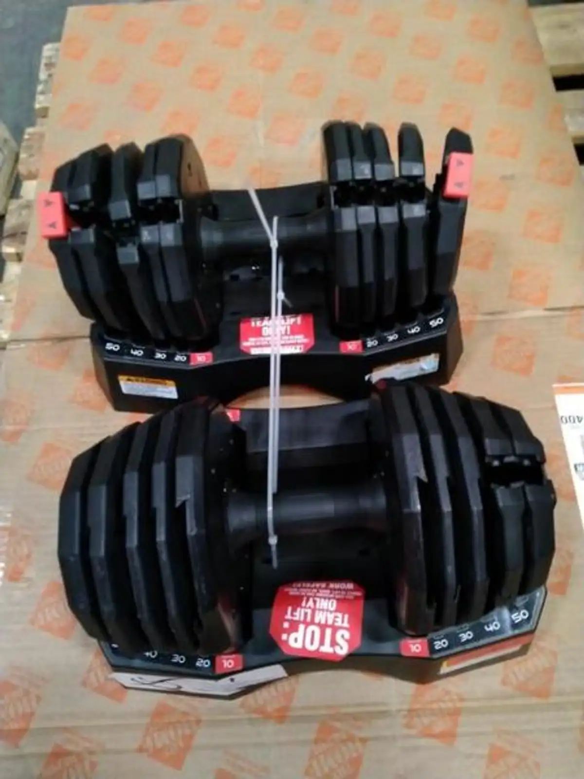 Weider Select-A-Weight Adjustable 50 Pound Dumbbell Weights Pair with Rack for Strength Exercise ...