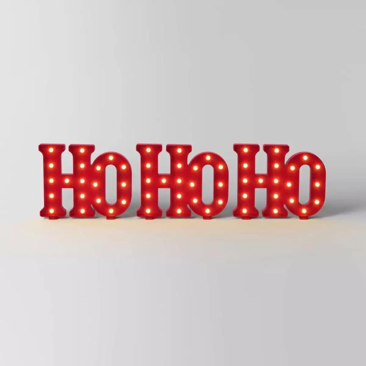 16" LED Red 'Ho Ho Ho' Christmas Novelty Sculpture Light Warm White ...