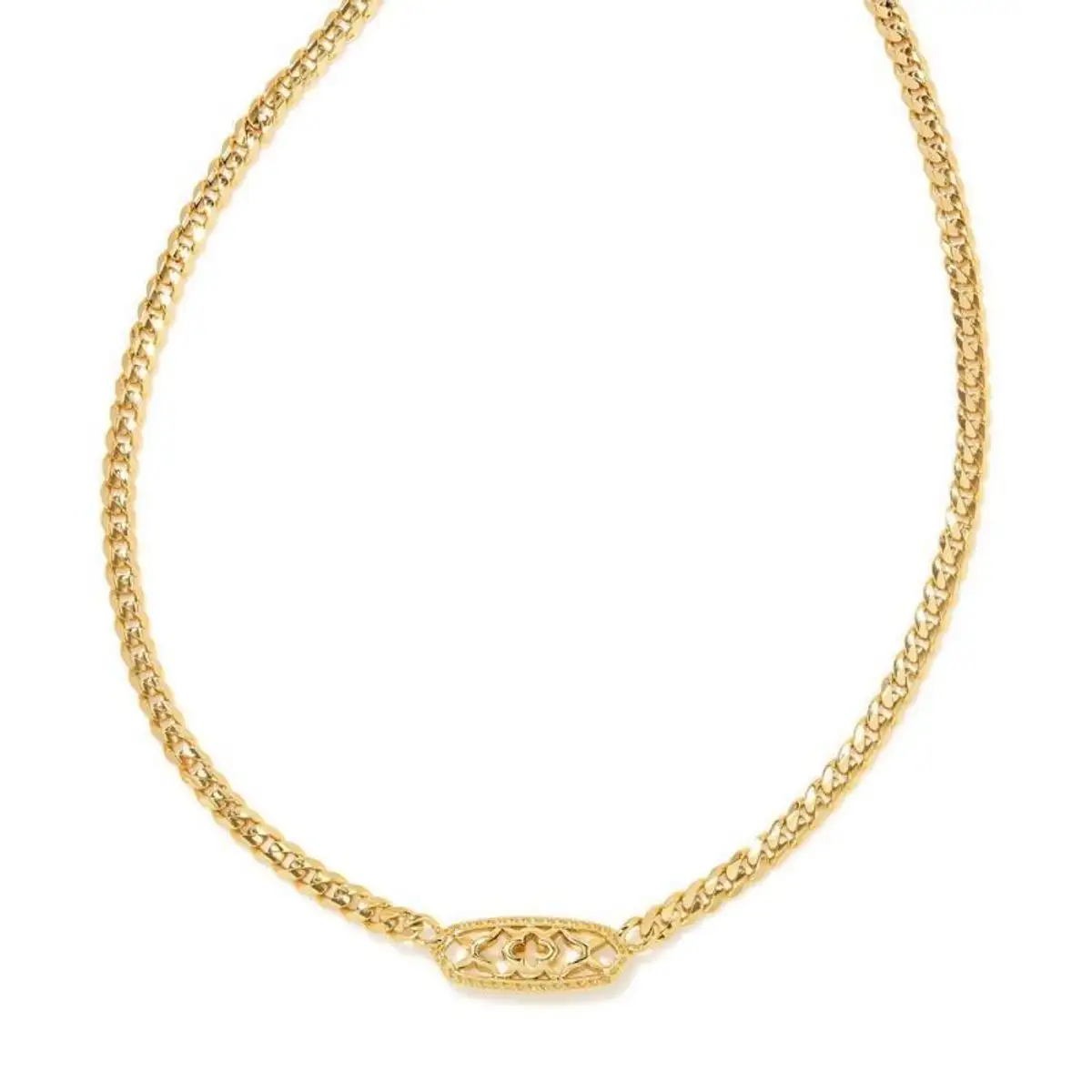 Kendra Scott Emma Filigree Curb 14K Gold Over Brass Chain Pendant ...