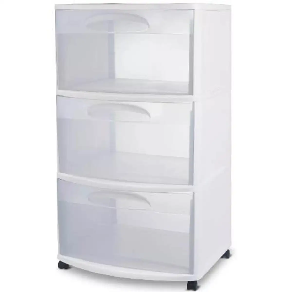 Sterilite Three Drawer Wide Cart with Clear Drawers | AllSurplus ...