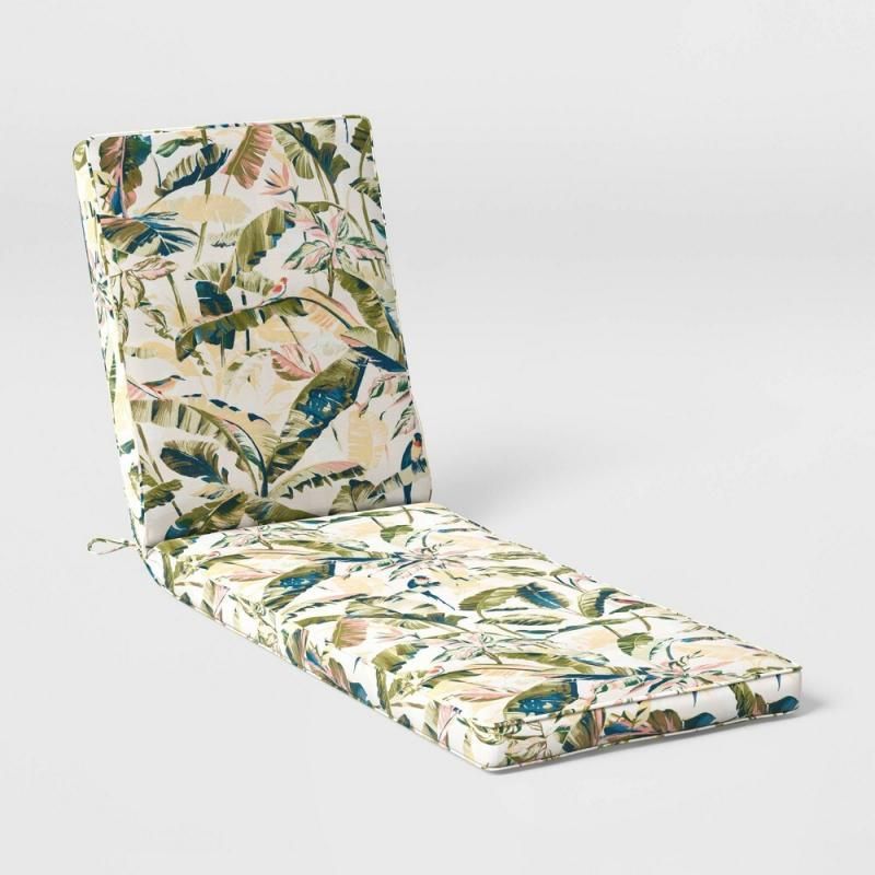 78 x24 Cavendish Canary Tropical Woven Outdoor Chaise Lounge Cushion Multicolor Threshold AllSurplus Cincinnati