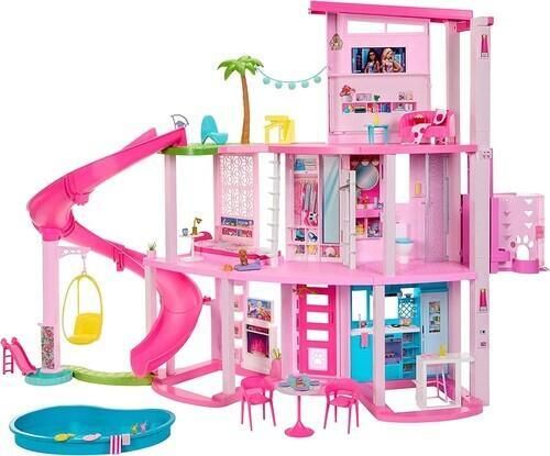 Barbie house with slide and pool store
