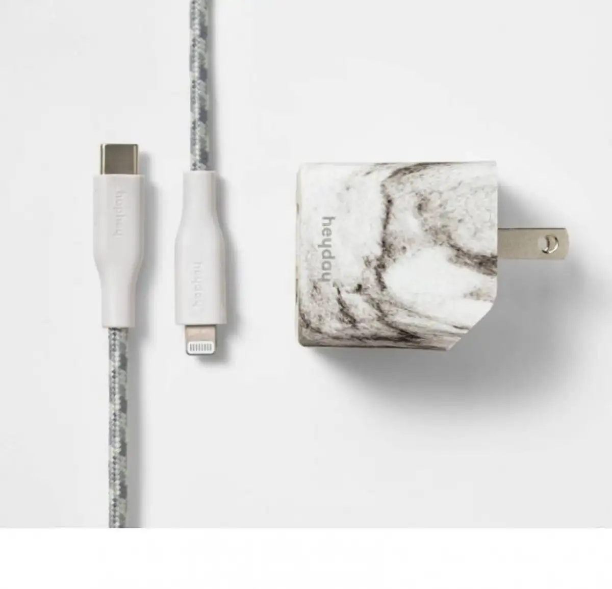 heyday Lightning to USB-C Power Delivery Home Charging Kit - Marble ...