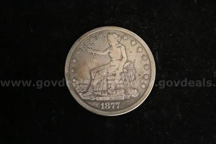 Graded 1877-S Silver U.S. Trade Dollar Coin | AllSurplus