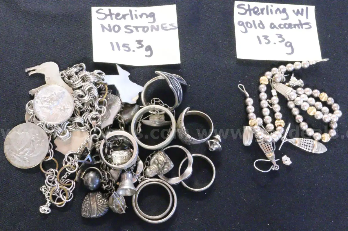 21 Pieces of Assorted Scrap Silver Jewelry, 128.6 Grams | AllSurplus