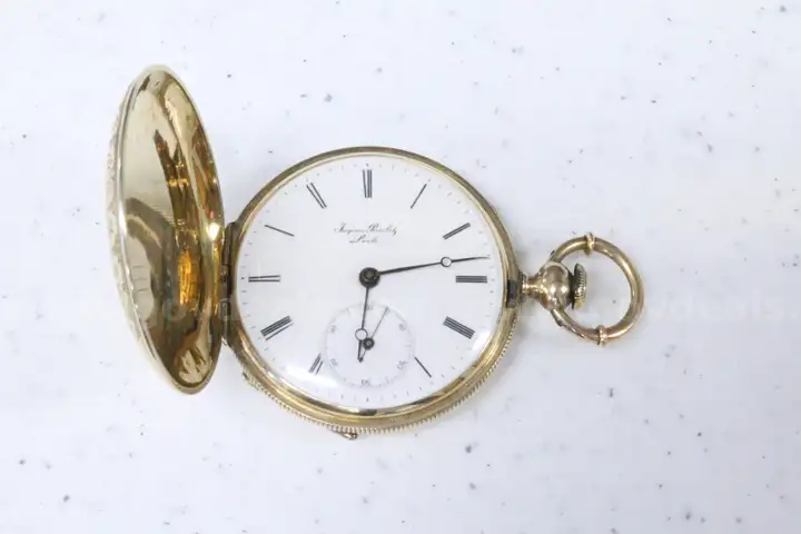 Jacques Roulet Key Wound Pocket Watch With Gold-Plated Case | GovDeals