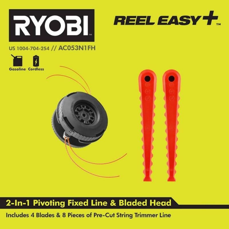 RYOBI REEL EASY 2 in 1 Pivoting Fixed Line and Bladed Head for Bump Feed Trimmers AllSurplus Phoenix