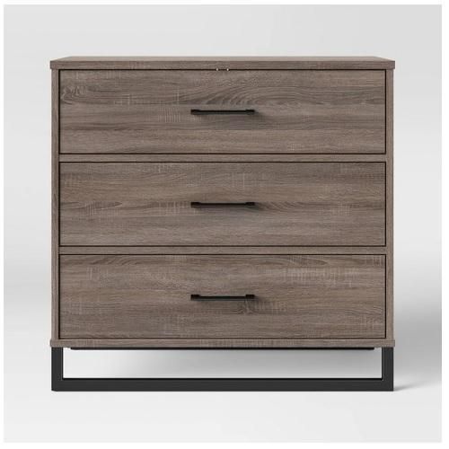 Mixed Material 3 Drawer Dresser Gray Room Essentials AllSurplus