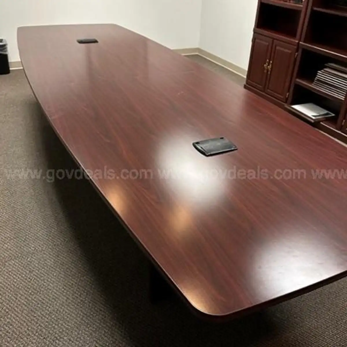 Large 10 Person Conference Room Table With Power Outlets | AllSurplus