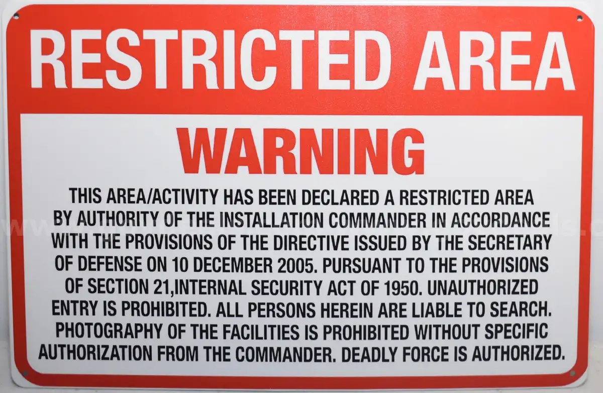 USE OF DEADLY FORCE AUTHORIZED SIGN GOVERNMENT FACILITY SECURITY NO ...