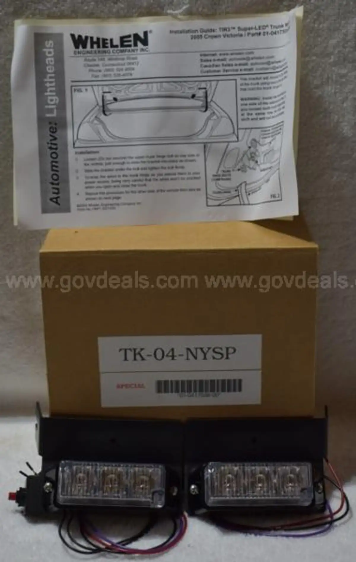 BRAND NEW SET OF WHELEN NYSP CROWN VIC TRUNK LIGHTS TIR-3 LED KIT ...