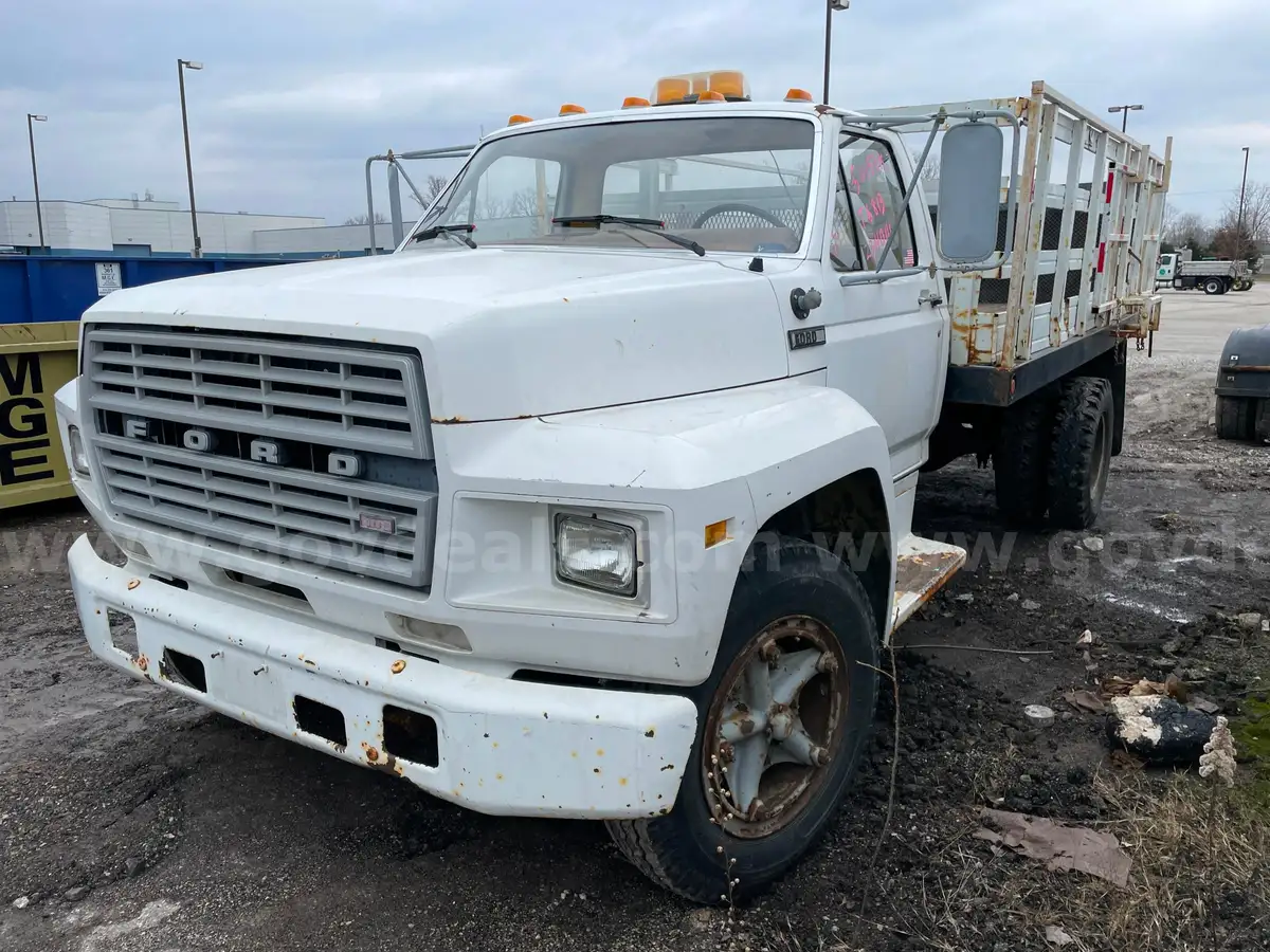 1983 Ford F6000 - Stake Bed Body with 8.2L V8 DIESEL | AllSurplus