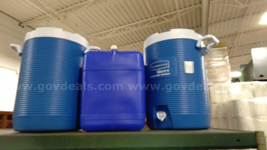 2 Water Coolers and 1 Water Storage Jug | AllSurplus