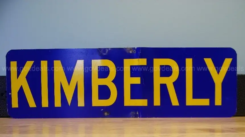 Aluminum Street Sign ** KIMBERLY ** | GovDeals