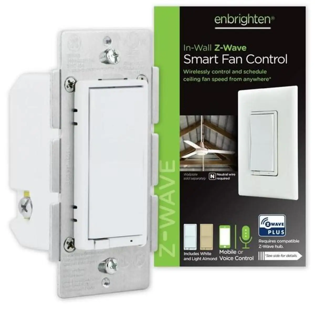 Enbrighten Electrical Switches Z-Wave Plus Smart Fan Control 55258 ...