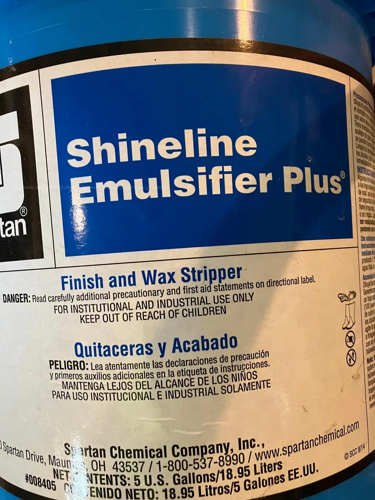 31 - 5 Gallon Buckets of Shineline Emulsifier Plus Floor Stripper ...