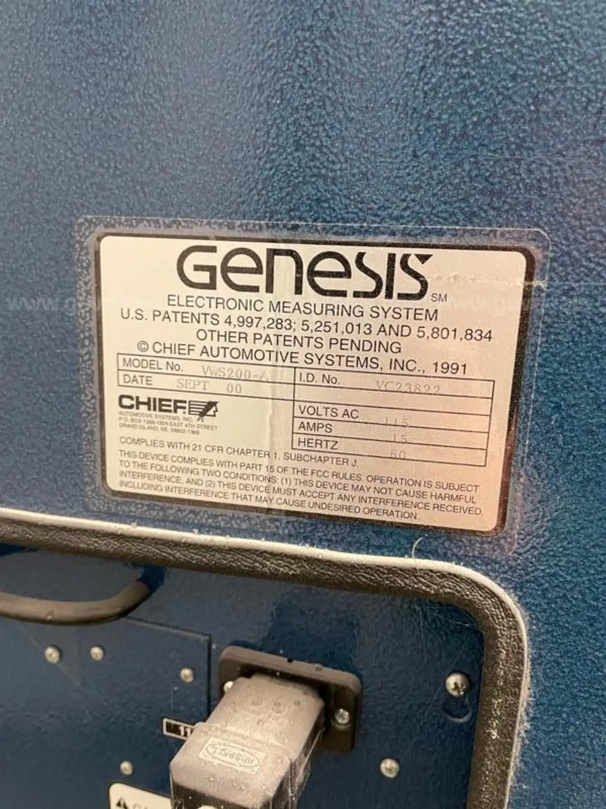 Chief Velocity Genesis Automotive Computerized Measuring System/Station ...