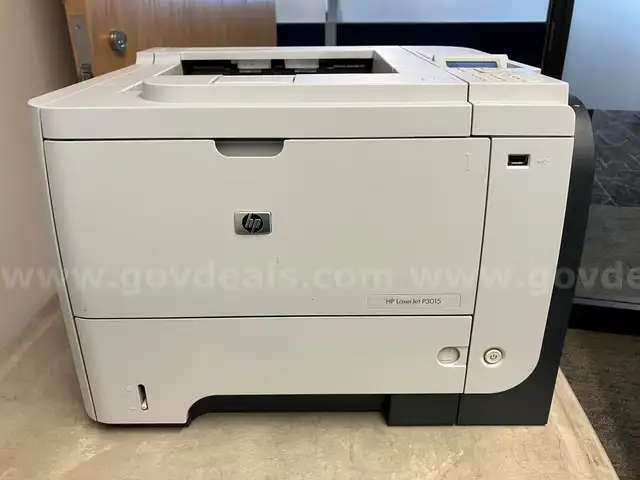 HP LaserJet P3015 laser printer with toner | GovDeals