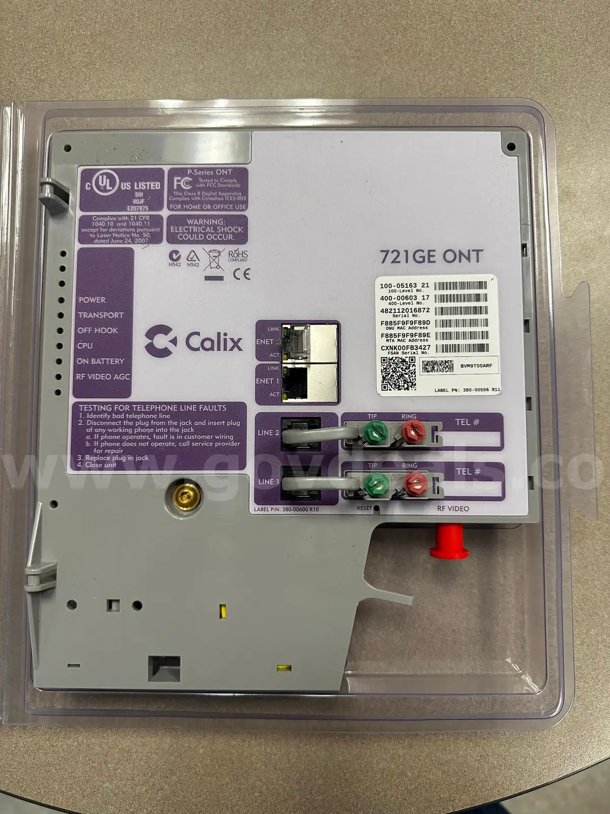 Optical Network Terminal - Calix 721GE & Calix 722GE (Lot of 101 ...