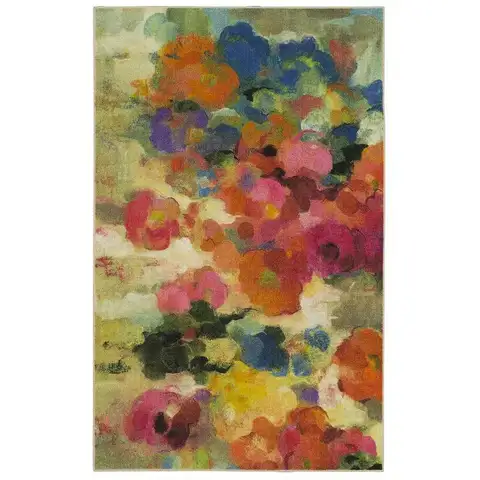 Mohawk Home Blurred Blossoms Abstract Floral Area Rug- 5' x 8 ...