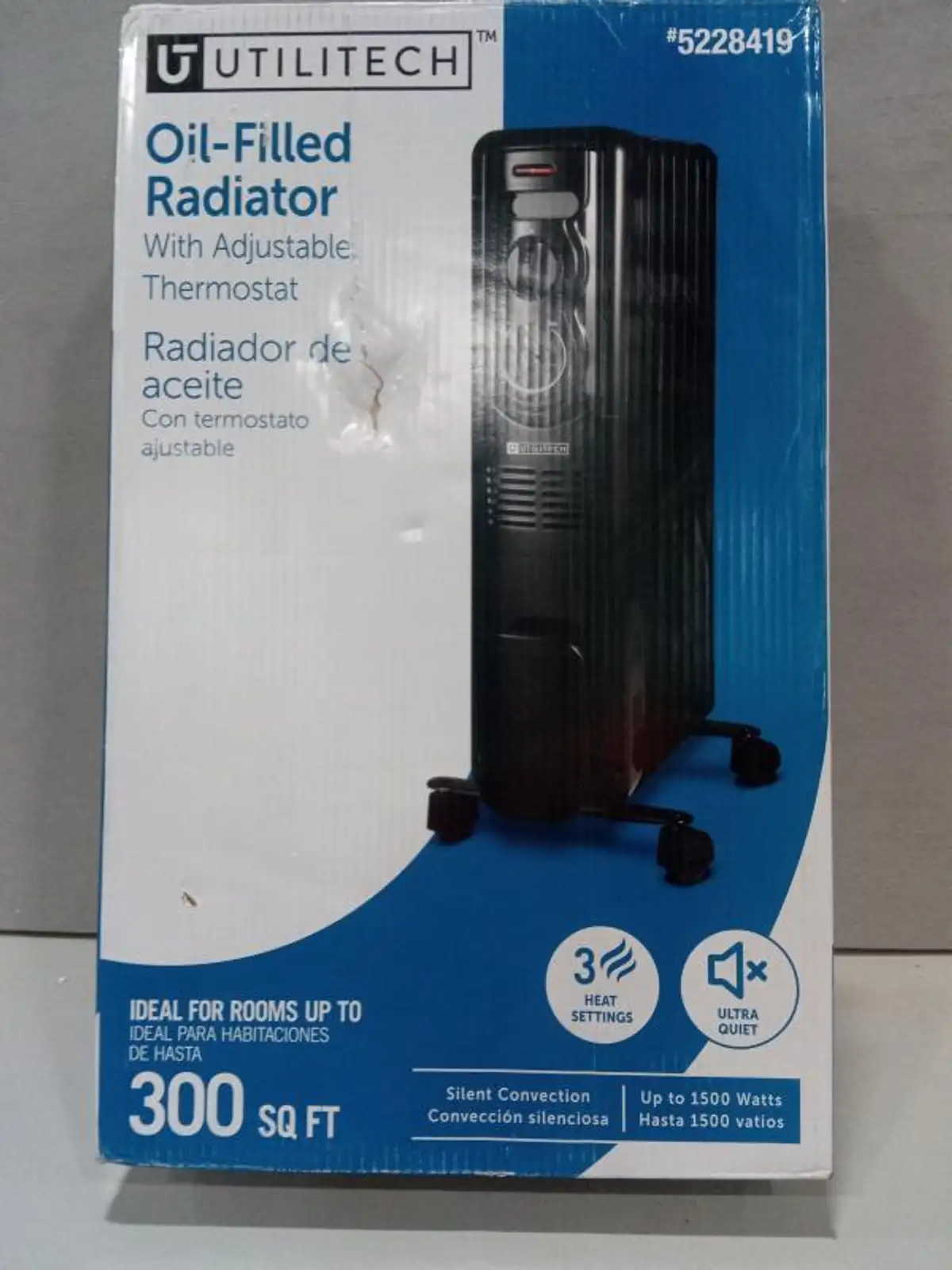 Utilitech Up to 1500-Watt Oil-filled Radiant Utility Indoor Electric ...