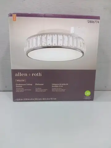 allen + roth Willow 1-Light 12.72-in Chrome LED Flush Mount Light ...