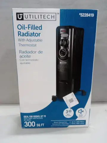 Utilitech Up to 1500-Watt Oil-filled Radiant Utility Indoor Electric ...