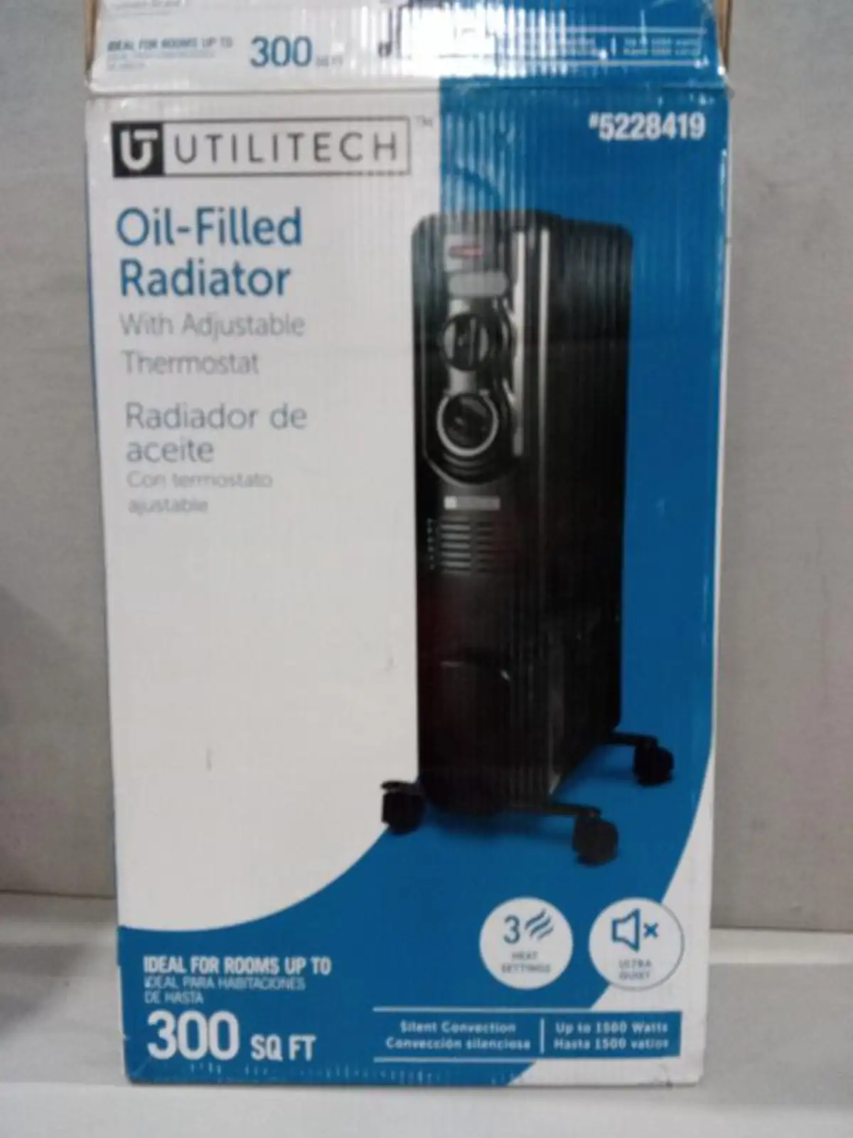 Utilitech Up to 1500-Watt Oil-filled Radiant Utility Indoor Electric ...