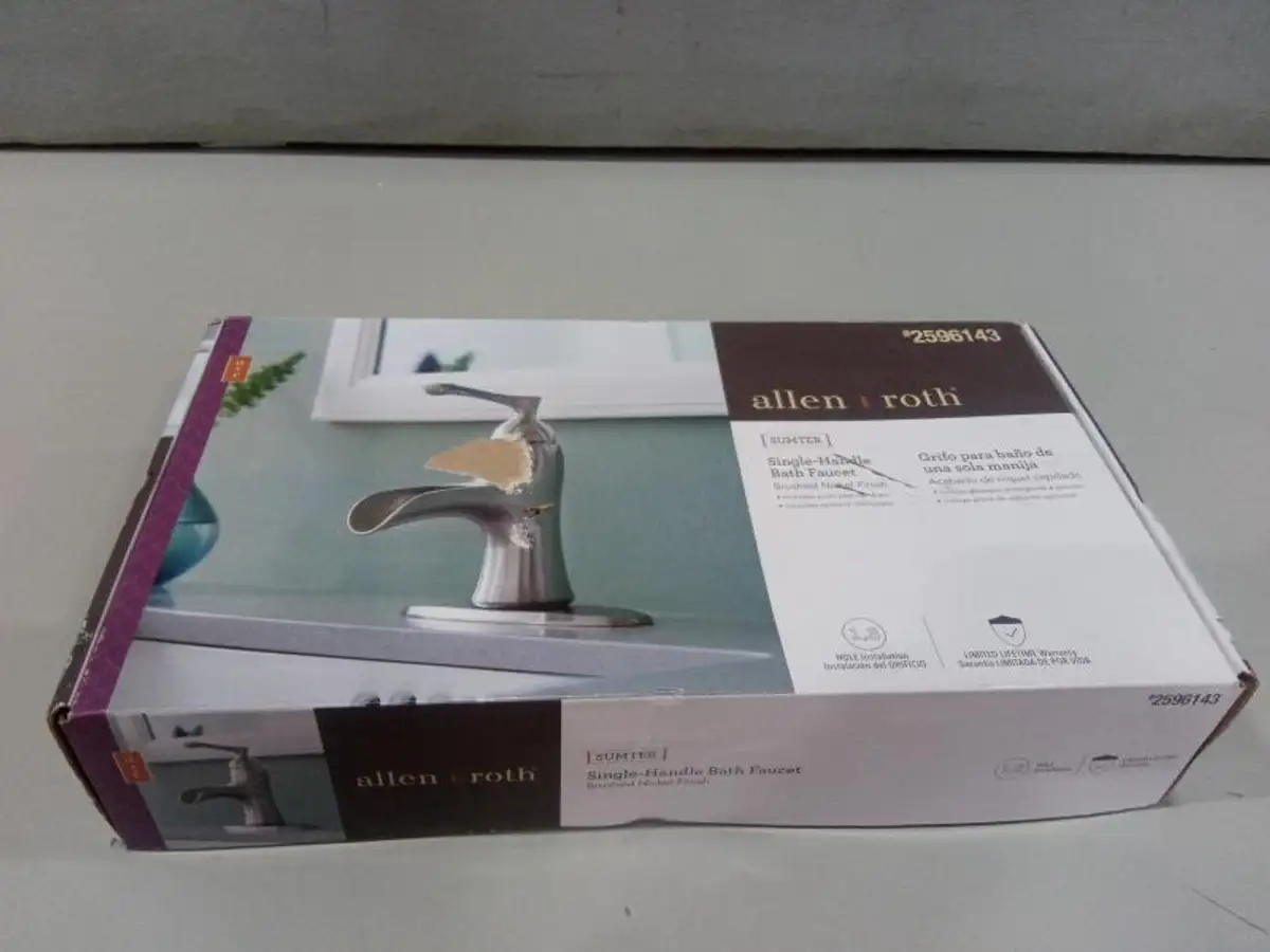 allen + roth Sumter Brushed Nickel 4-in centerset 1-Handle WaterSense ...